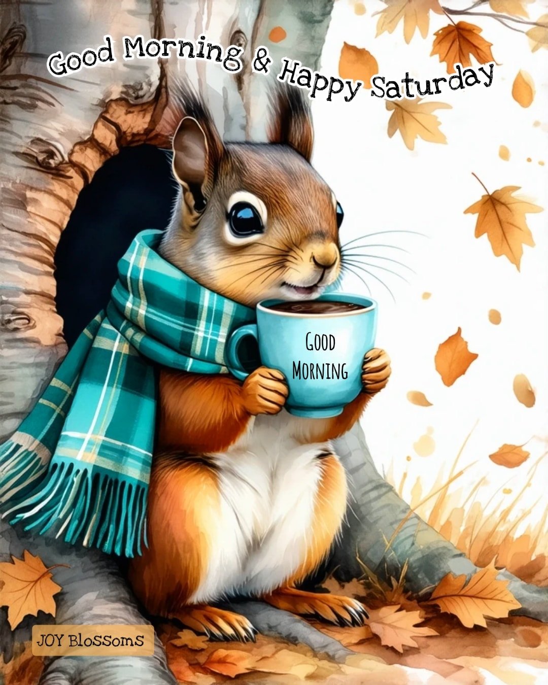 Solve Squirrel Shawl Happy Saturday jigsaw puzzle online with 63 pieces