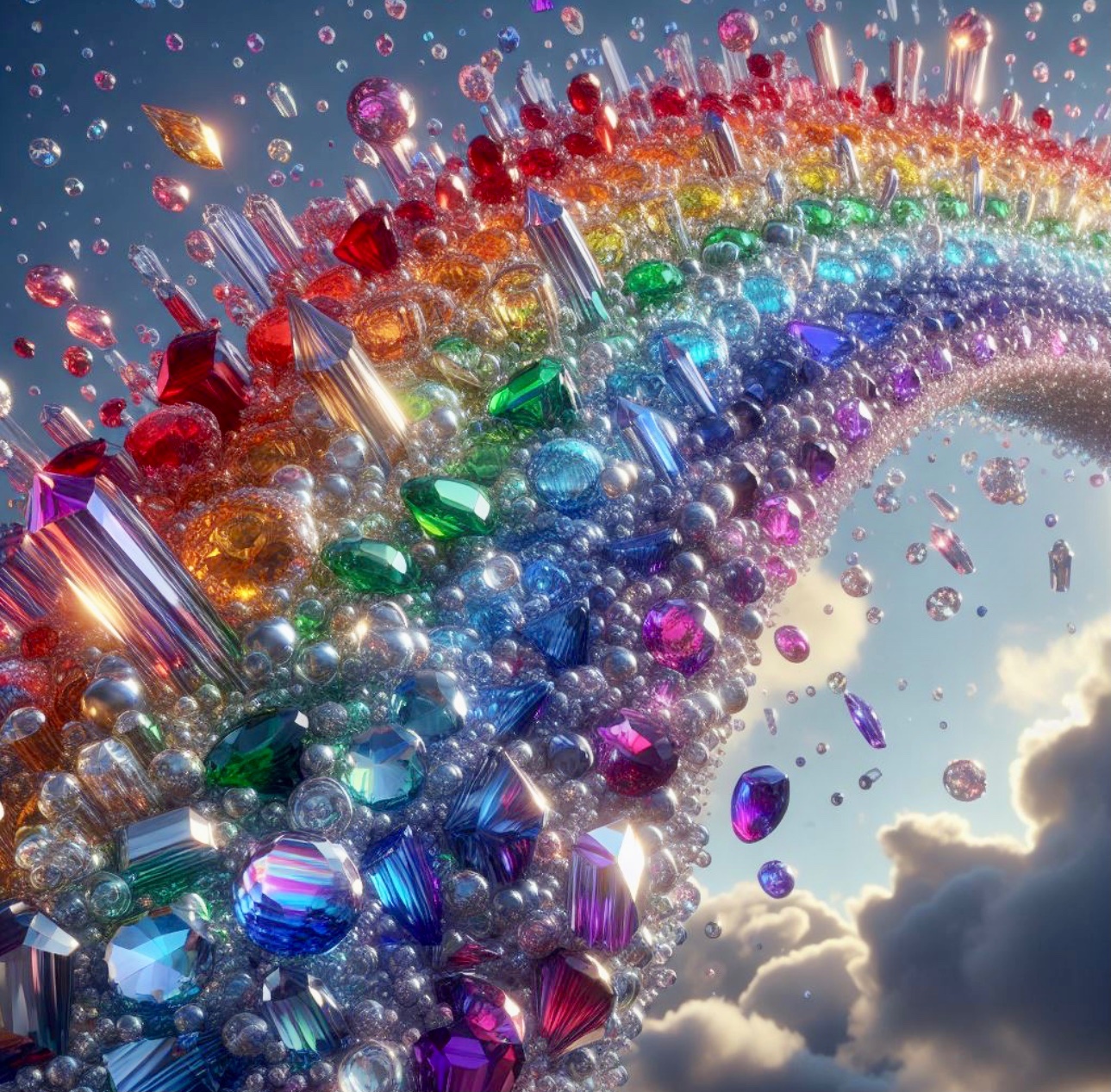 Solve Rainbow Gem Dream jigsaw puzzle online with 64 pieces