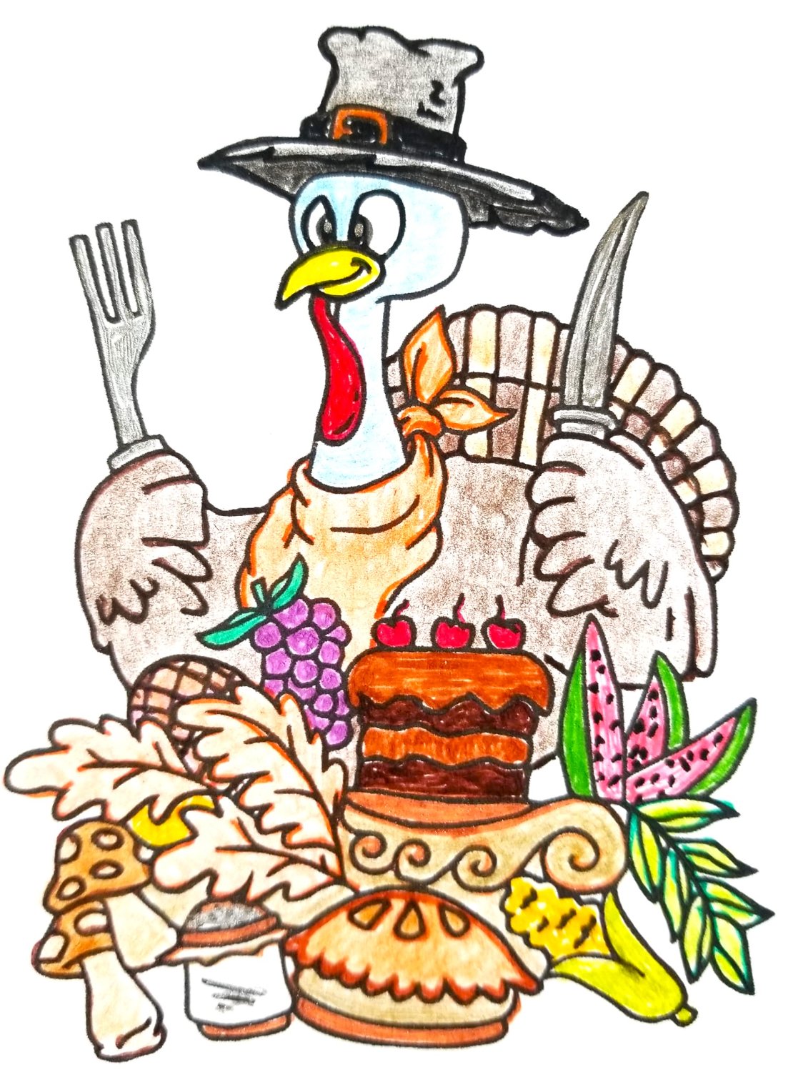 Solve Thanksgiving Turkey 4 jigsaw puzzle online with 63 pieces