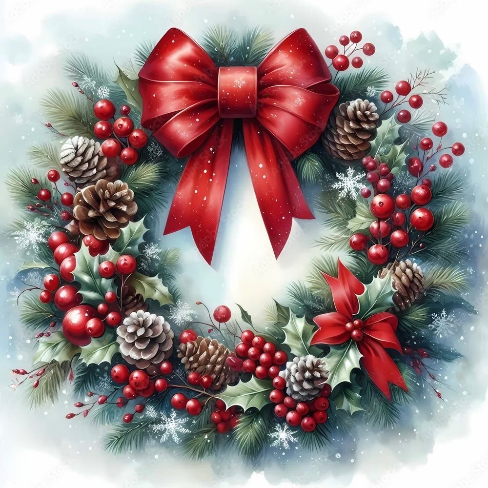 Solve Holiday Wreath jigsaw puzzle online with 25 pieces