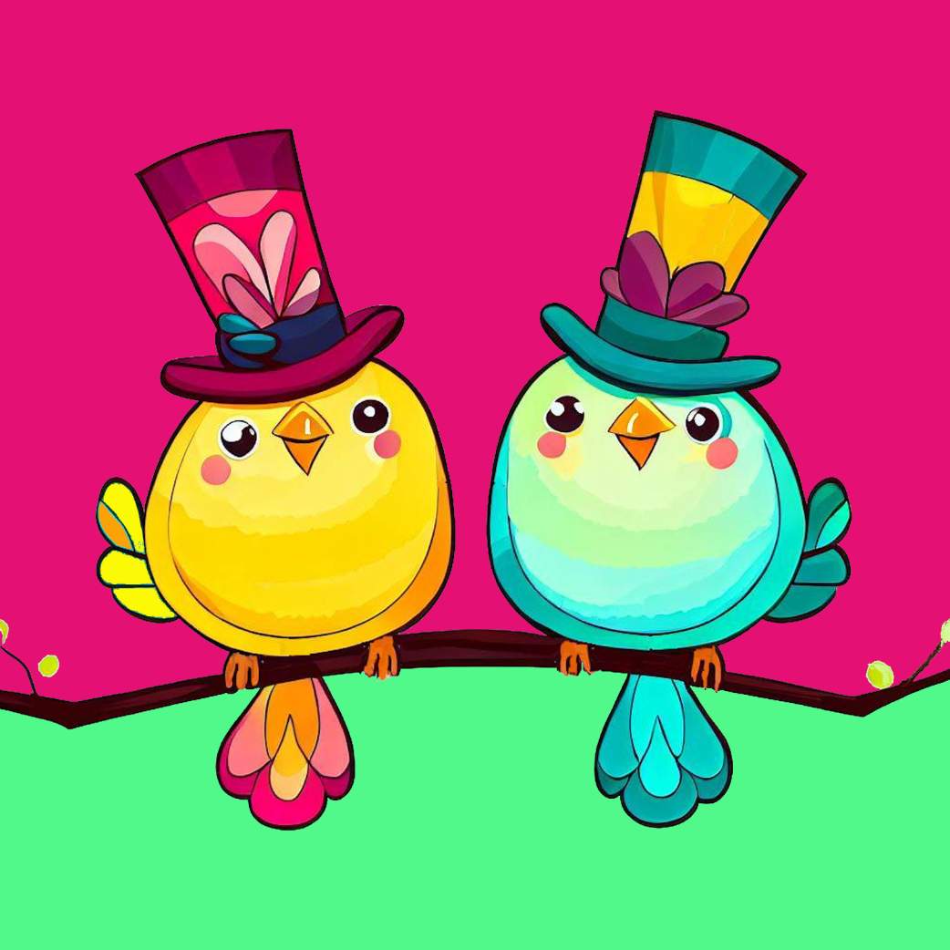 Solve AI CARTOON BIRDS jigsaw puzzle online with 25 pieces