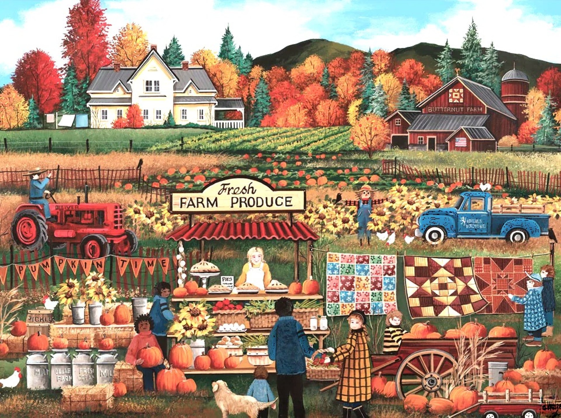 Solve Pies and Pumpkins jigsaw puzzle online with 88 pieces