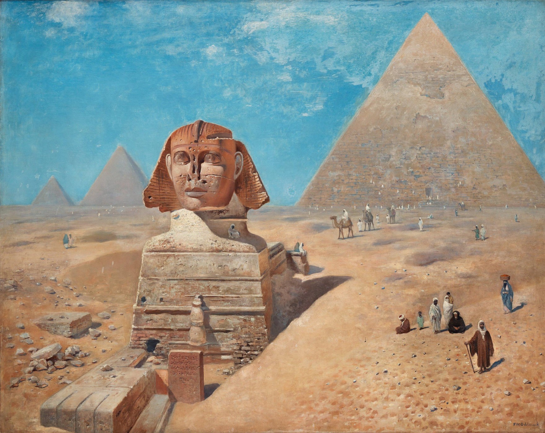 Solve Sphinx and the Pyramid of Khafre jigsaw puzzle online with 63 pieces