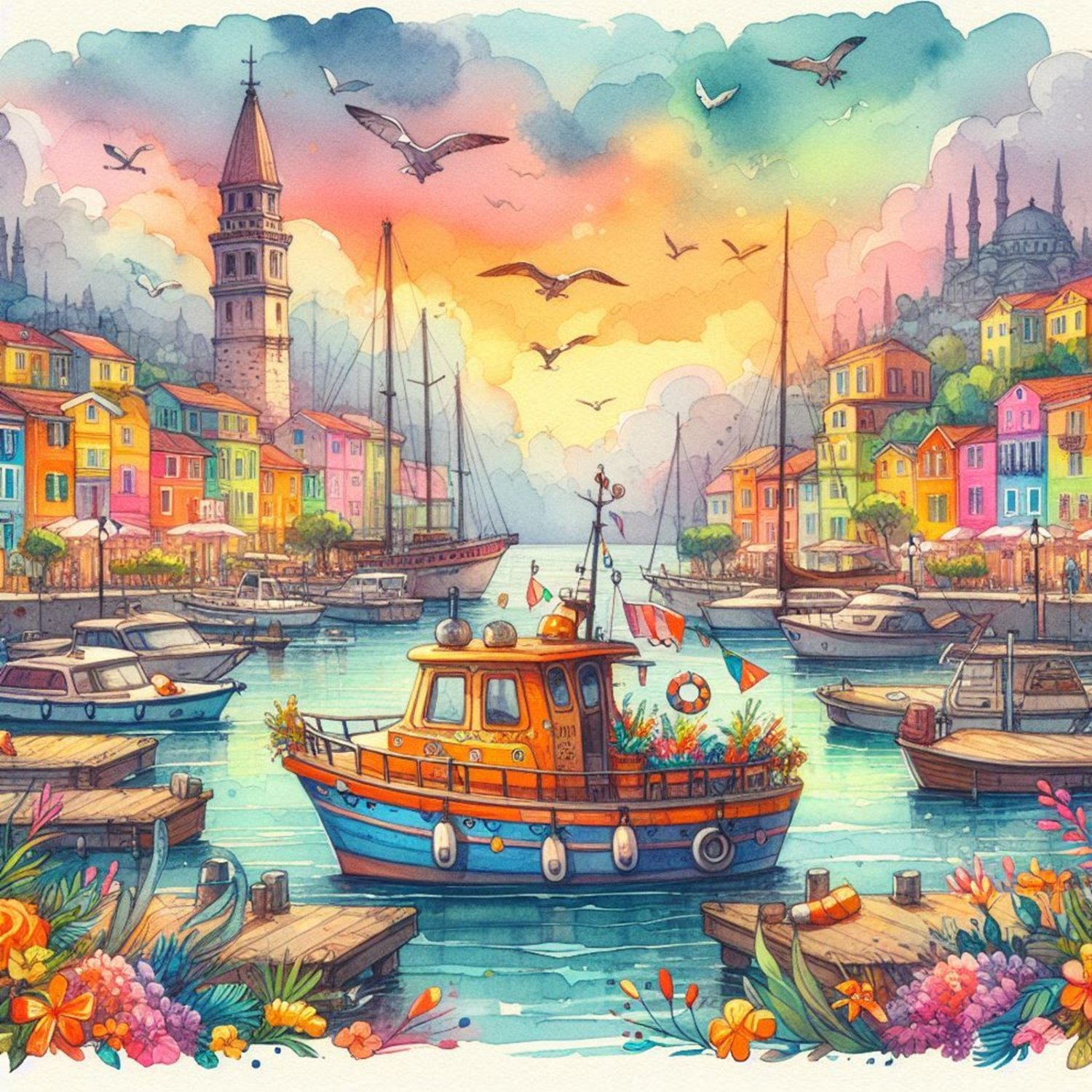 Solve Harbor (resizable 9 to 600 pieces) jigsaw puzzle online with 81 ...
