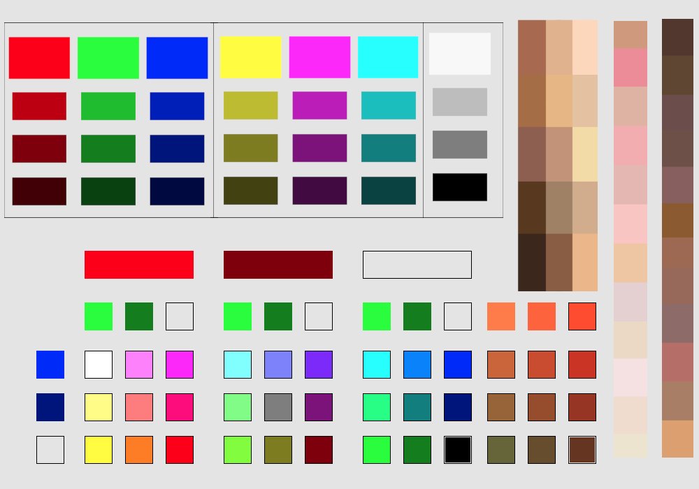 Solve color chart jigsaw puzzle online with 192 pieces