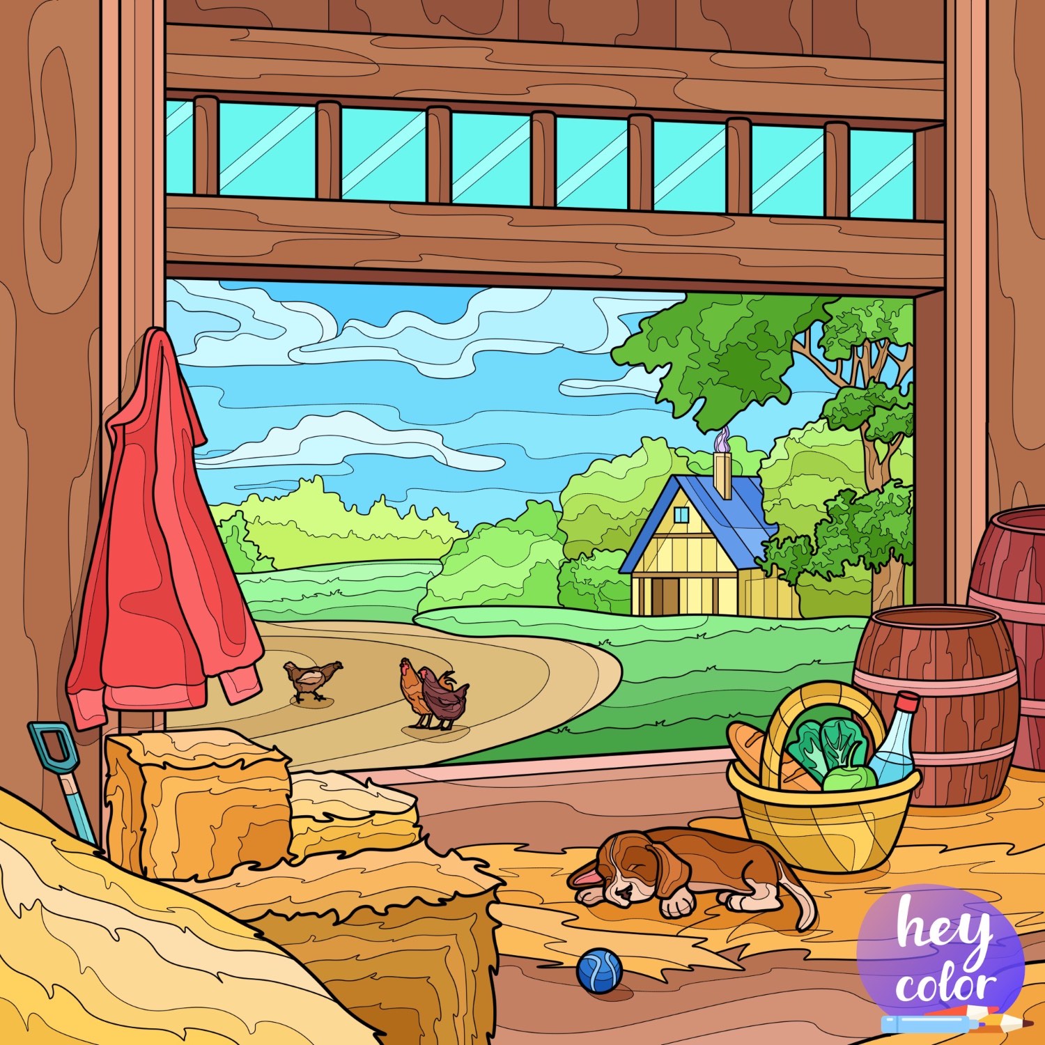 Solve Farm View jigsaw puzzle online with 256 pieces