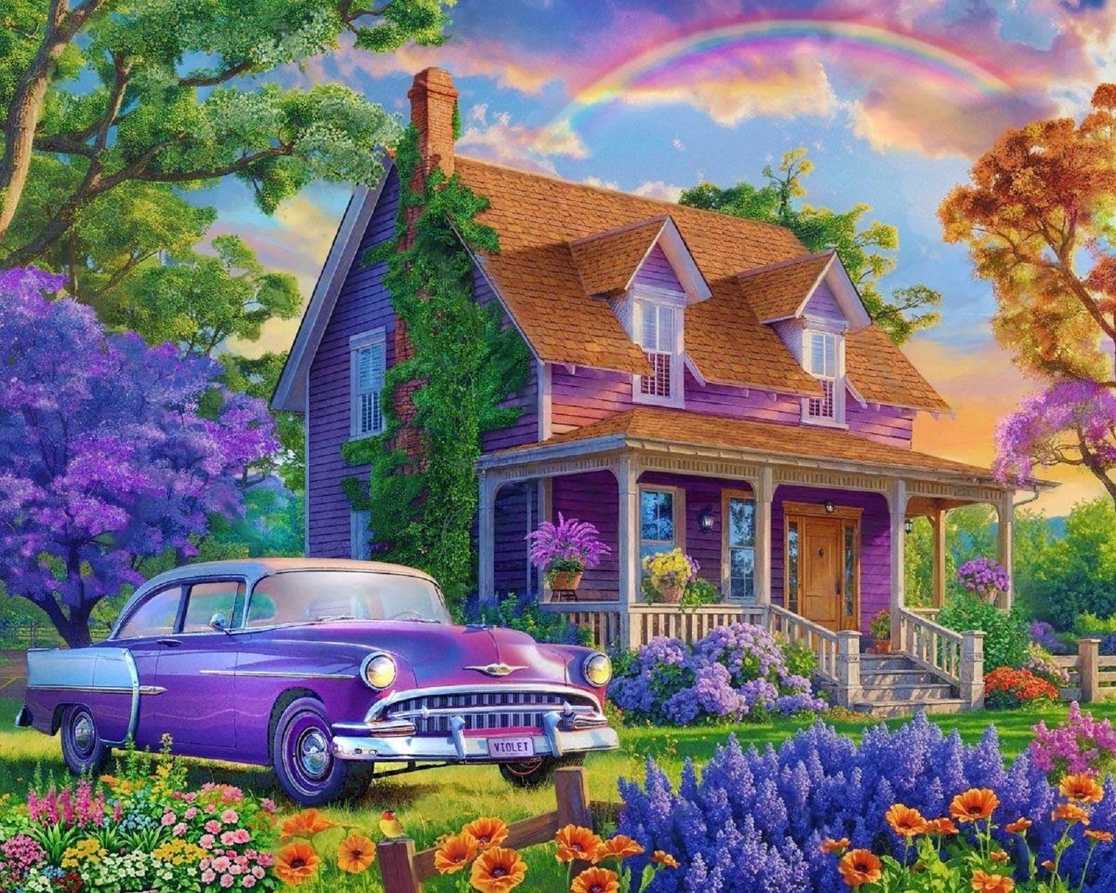 Solve Vivre en violet jigsaw puzzle online with 550 pieces