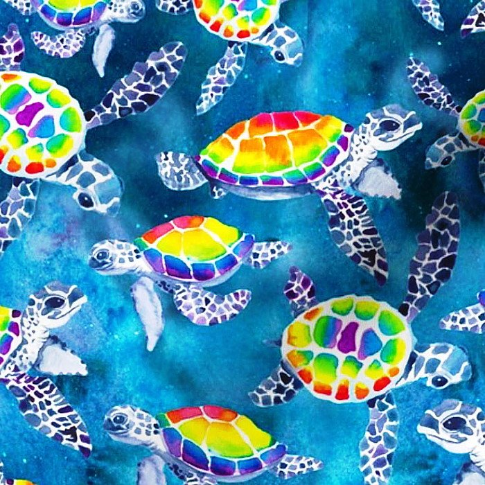 Solve Rainbow Turtles jigsaw puzzle online with 25 pieces