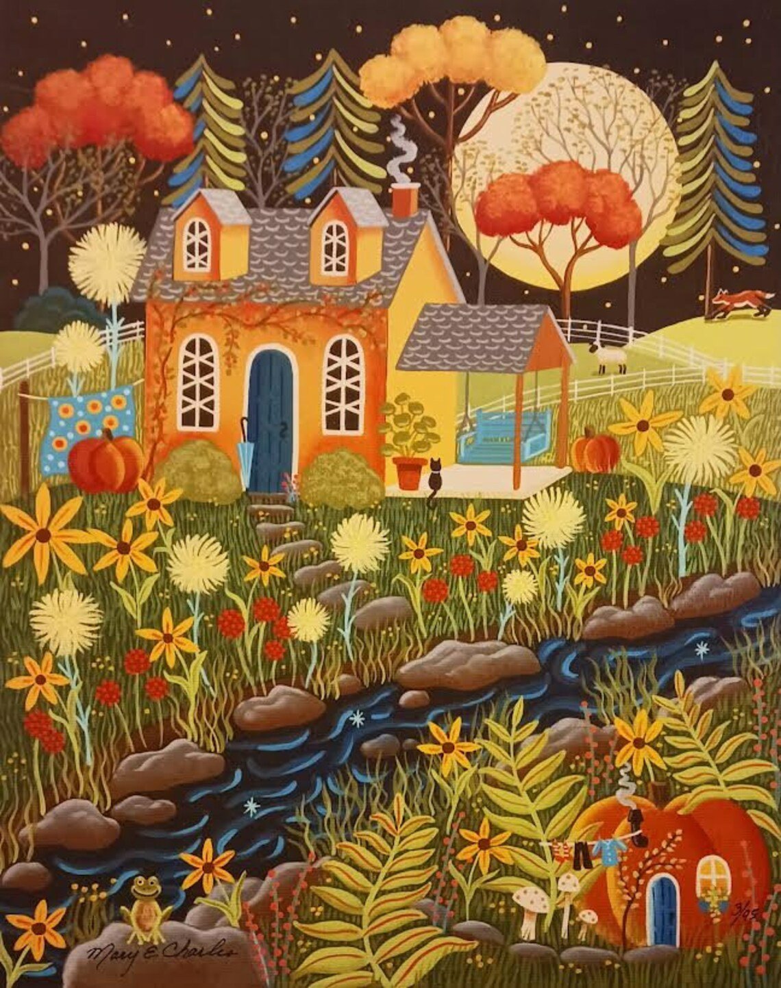 Solve Autumn Cottage jigsaw puzzle online with 320 pieces