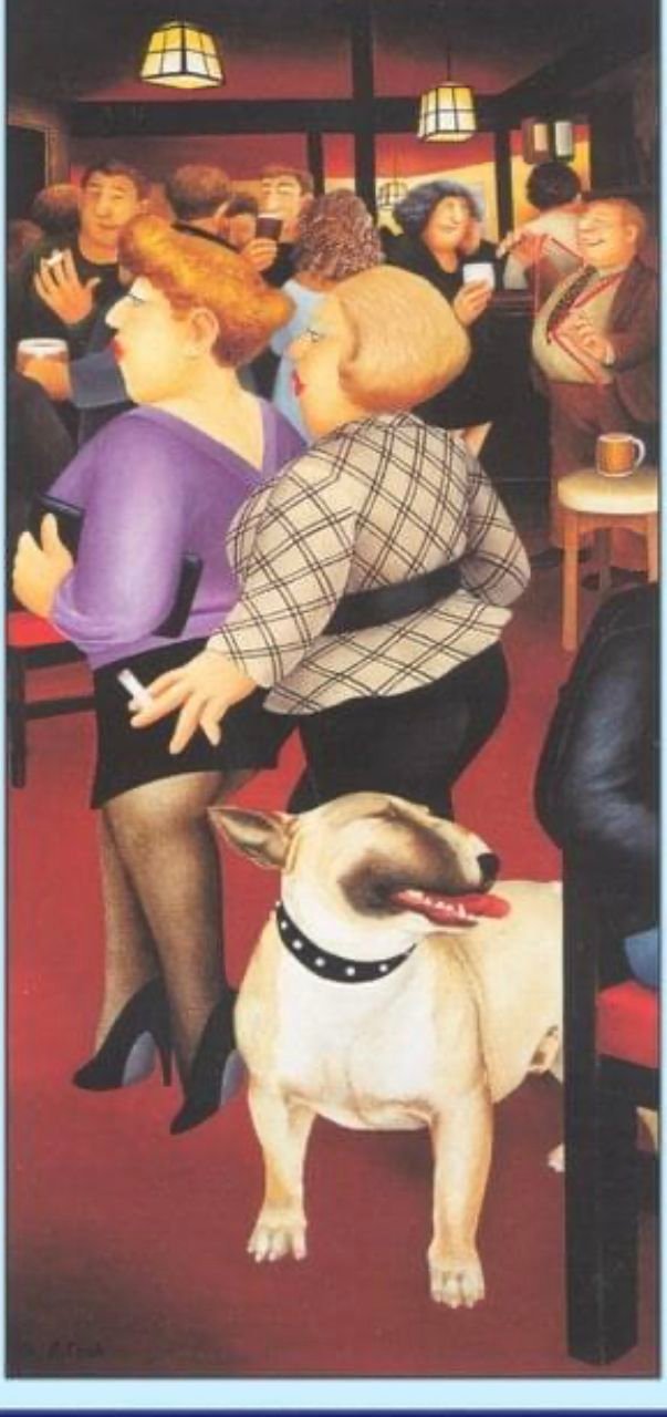 Solve Beryl Cook jigsaw puzzle online with 50 pieces