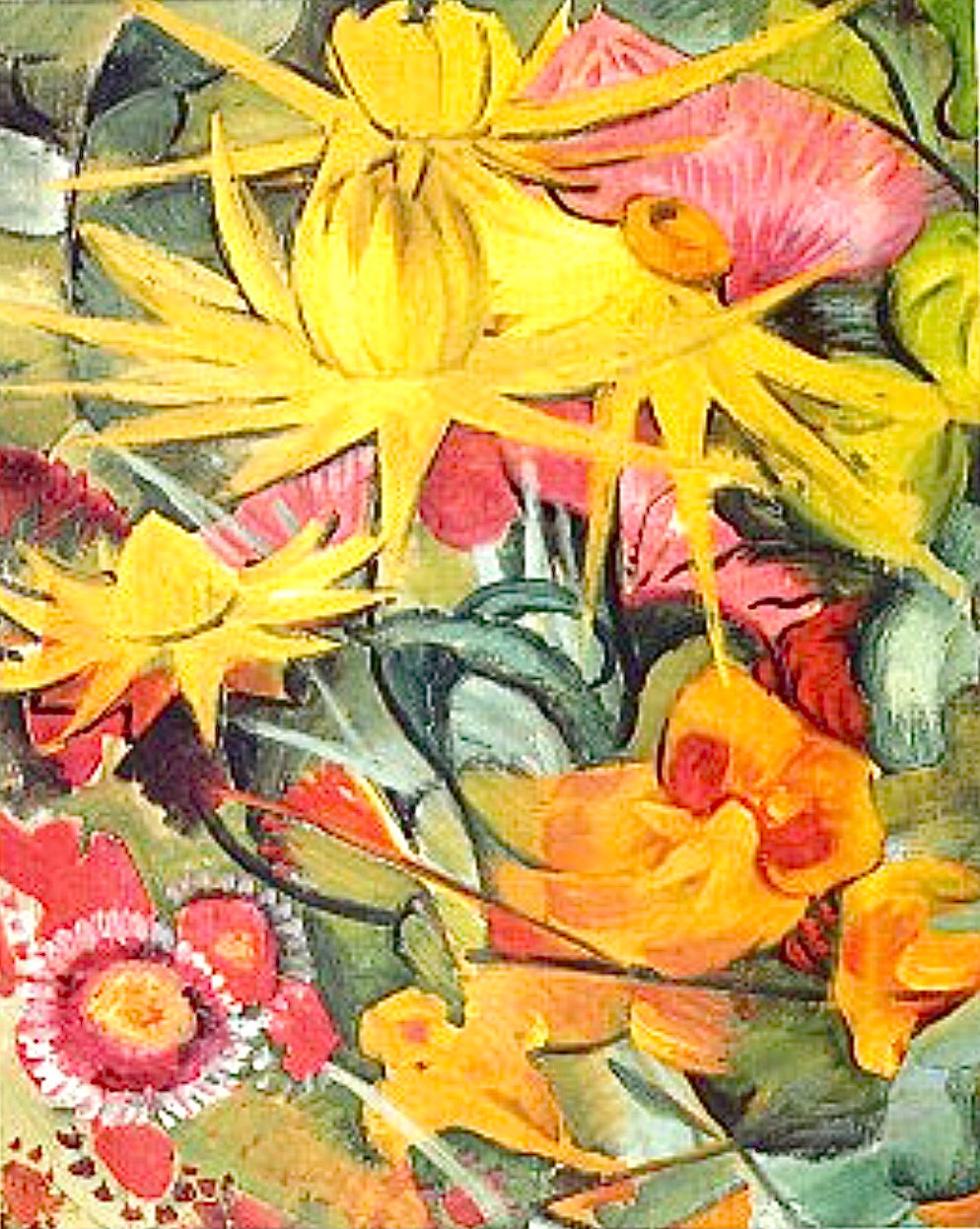 Solve Blumen und gelbe Disteln, 1913, Maria Franck Marc jigsaw puzzle ...