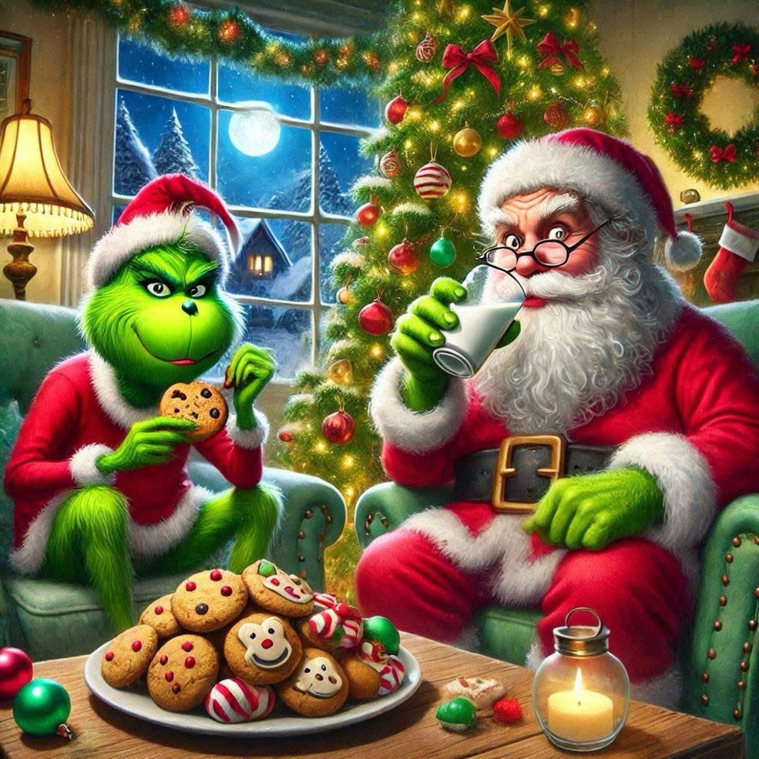 Solve Enjoying Some Milk & Cookies jigsaw puzzle online with 64 pieces