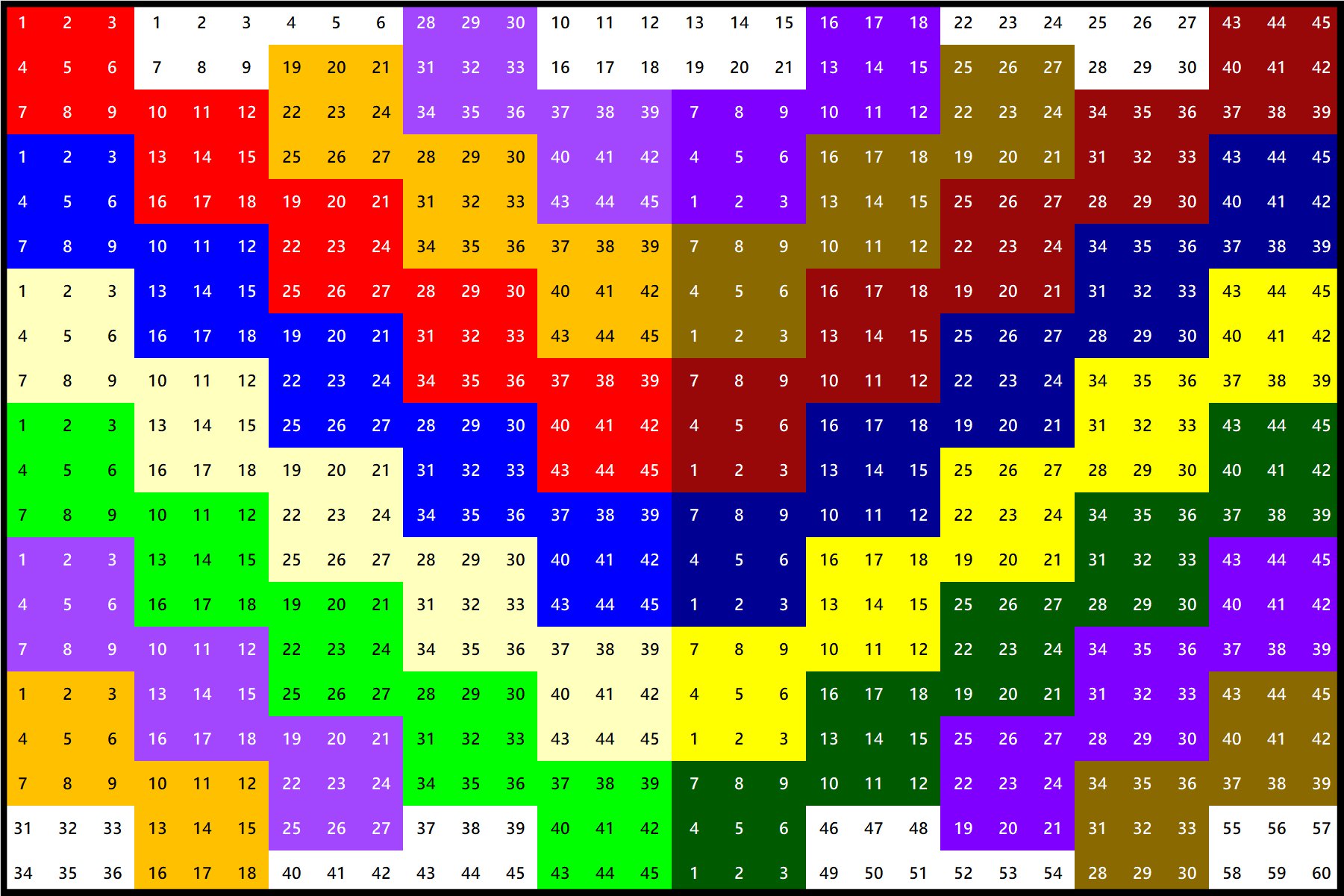 Solve Number 1369 three by three 600 jigsaw puzzle online with 600 pieces