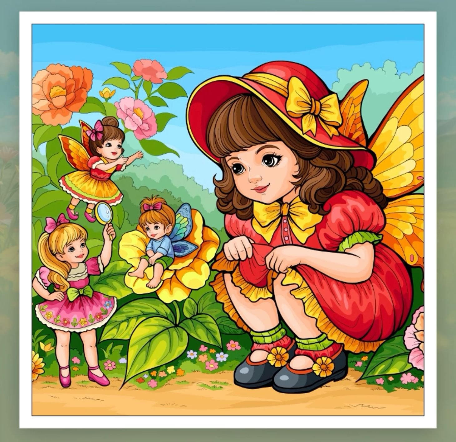 Solve PUZZLE - Little Girl Watching Little Fairies jigsaw puzzle online with 81 pieces