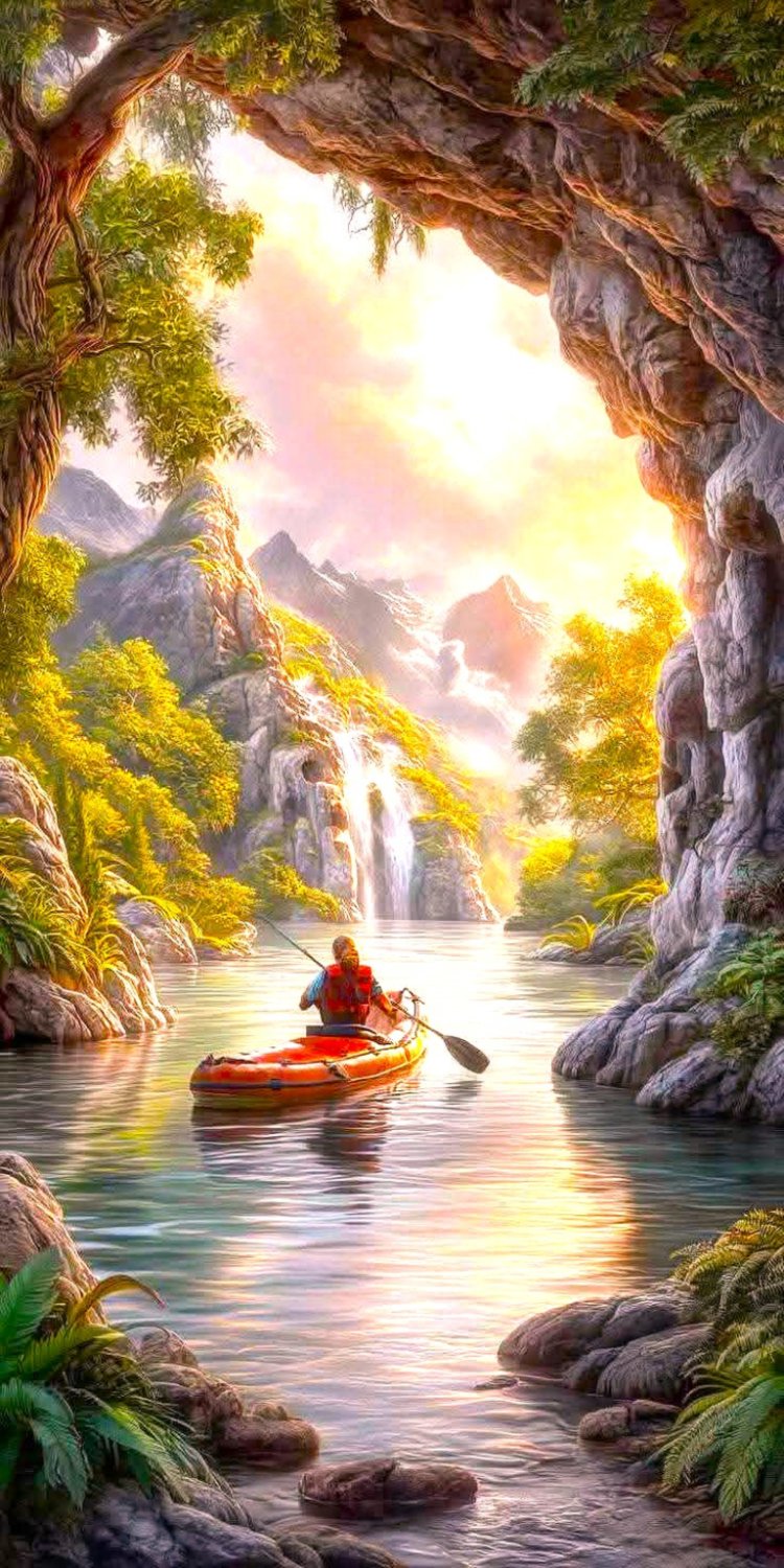 Solve Kayak Trip jigsaw puzzle online with 91 pieces