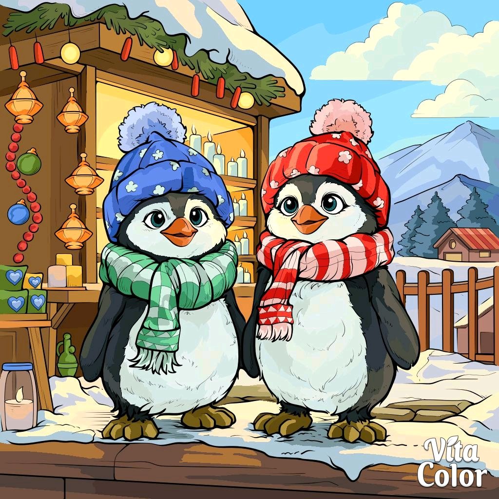 Jigsaw Puzzle | 49 pieces | Hats and scarfs on . . . . . | Jigidi