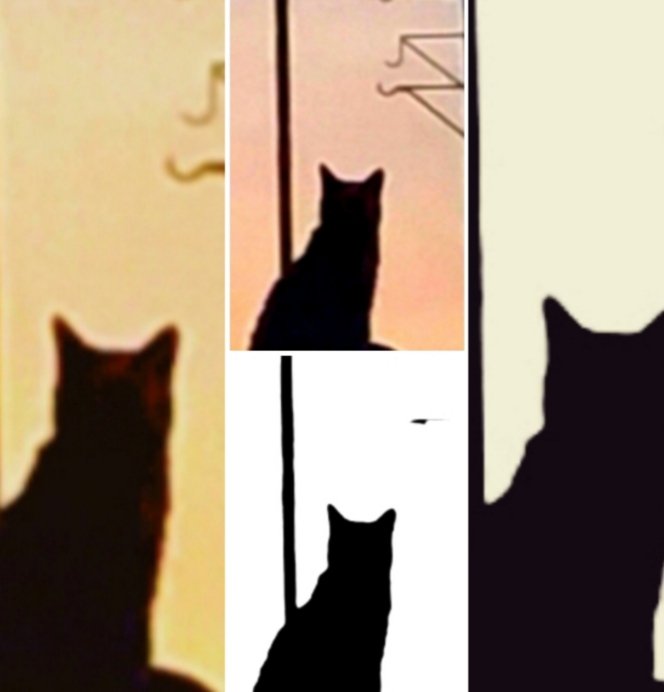 Solve Collage of my cat's silhouette jigsaw puzzle online with 64 pieces