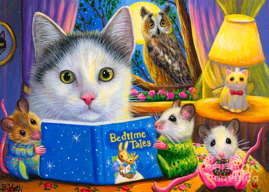 Solve Bedtime Tales by Bridgett Voth jigsaw puzzle online with 54 pieces