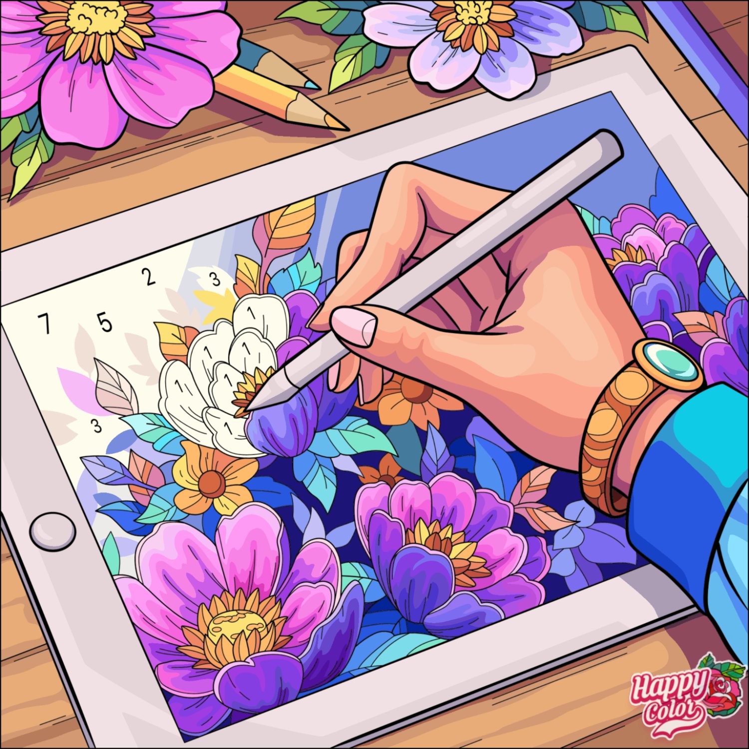 Solve Colour by Numbers jigsaw puzzle online with 100 pieces