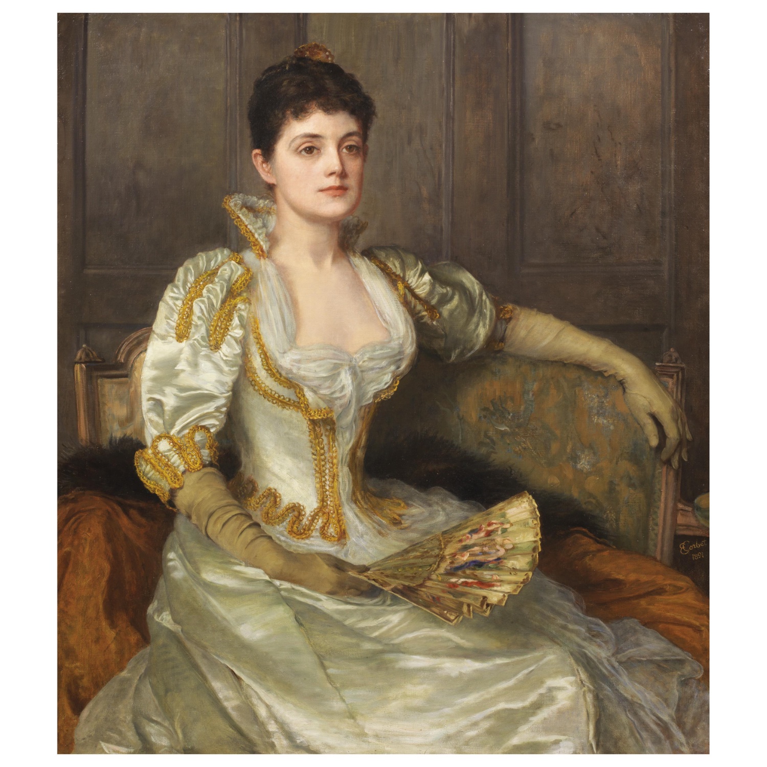 Solve Edith Corbet - Portrait of a Lady with Fan jigsaw puzzle online ...