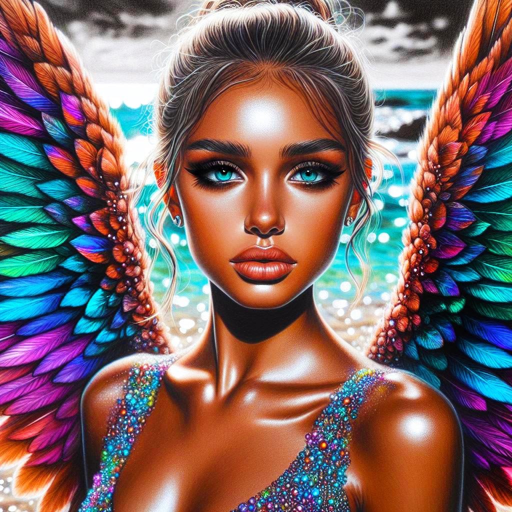 Solve Beach Angel Sofia jigsaw puzzle online with 64 pieces