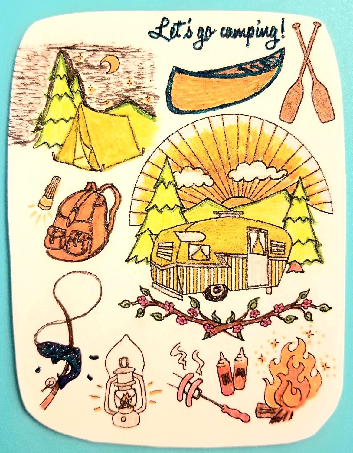 Solve Let's Go Camping jigsaw puzzle online with 63 pieces