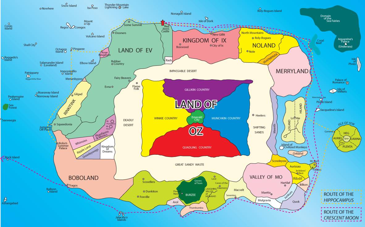 Solve Map of Oz & Surrounding Countries jigsaw puzzle online with 135 ...