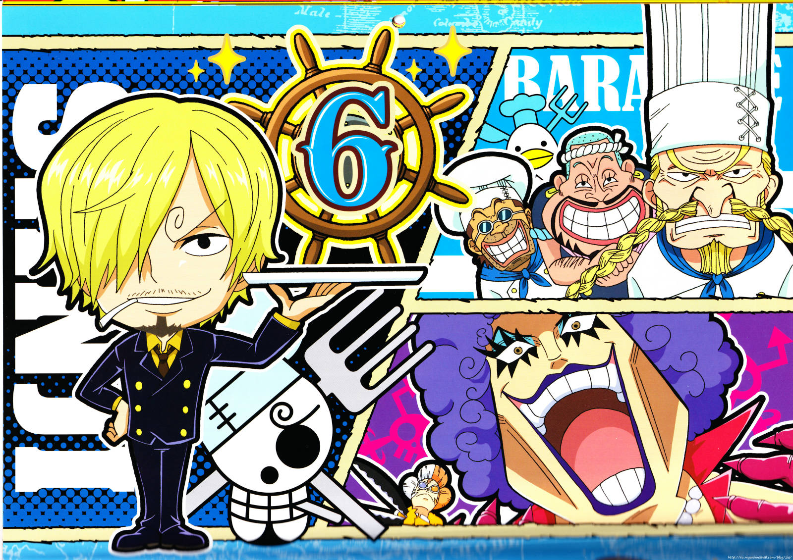Solve One Piece Chibi Calendar - June jigsaw puzzle online with 494 pieces