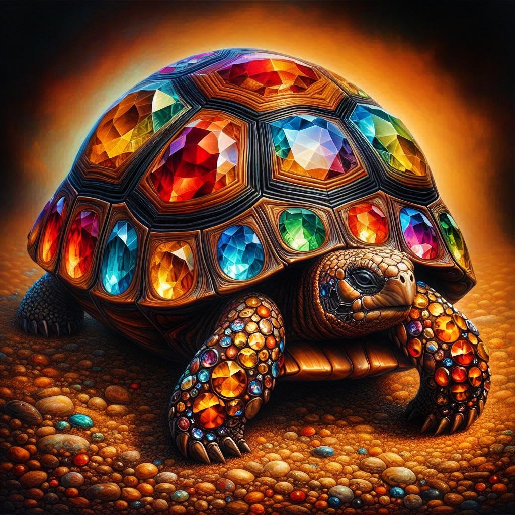 Solve Wally the gem tortoise jigsaw puzzle online with 64 pieces