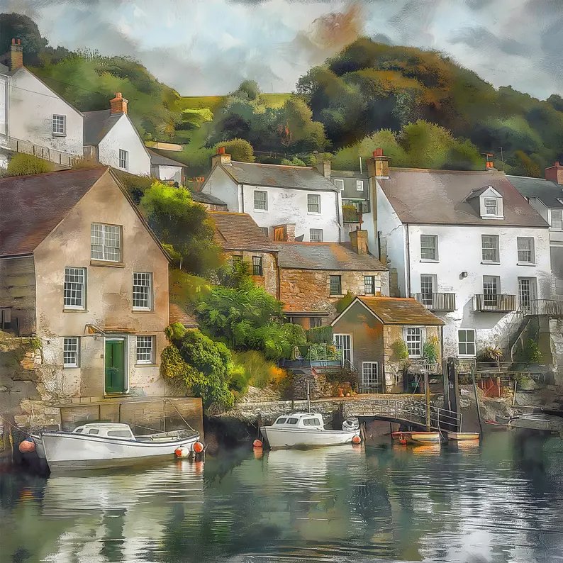 Solve Quaint Cornish Harbor Houses jigsaw puzzle online with 64 pieces