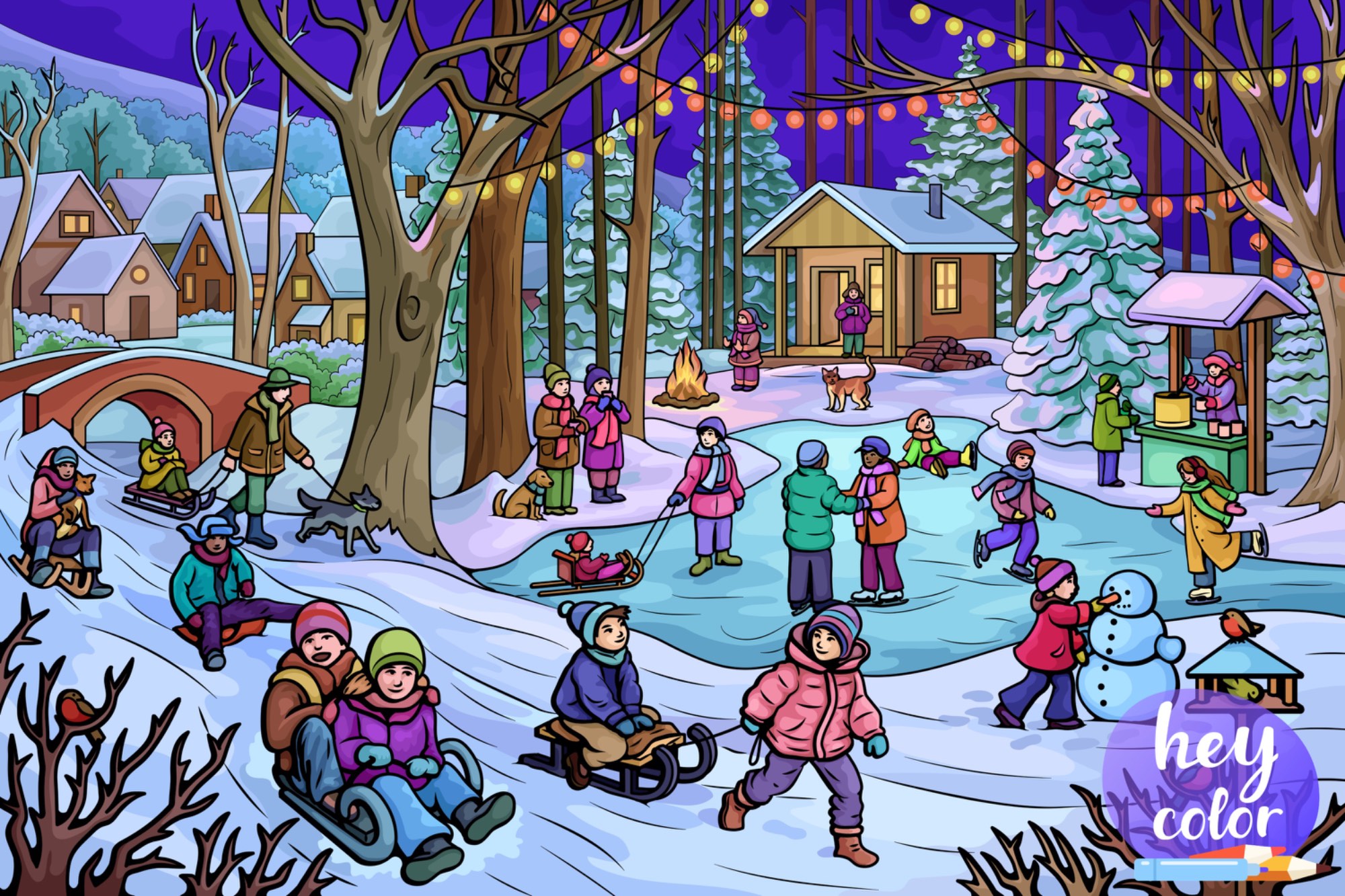 Solve Winter Fun jigsaw puzzle online with 260 pieces
