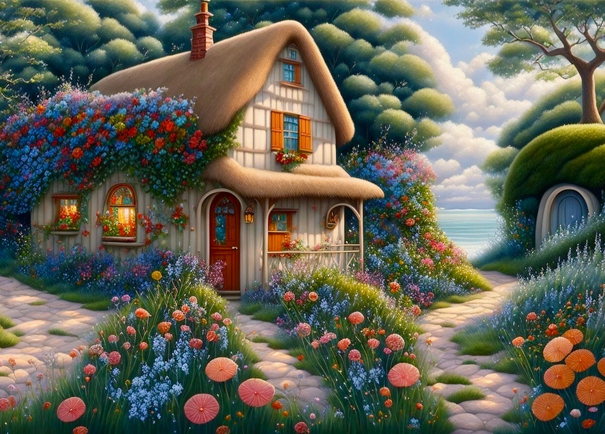 Solve Sweet Country Home jigsaw puzzle online with 88 pieces