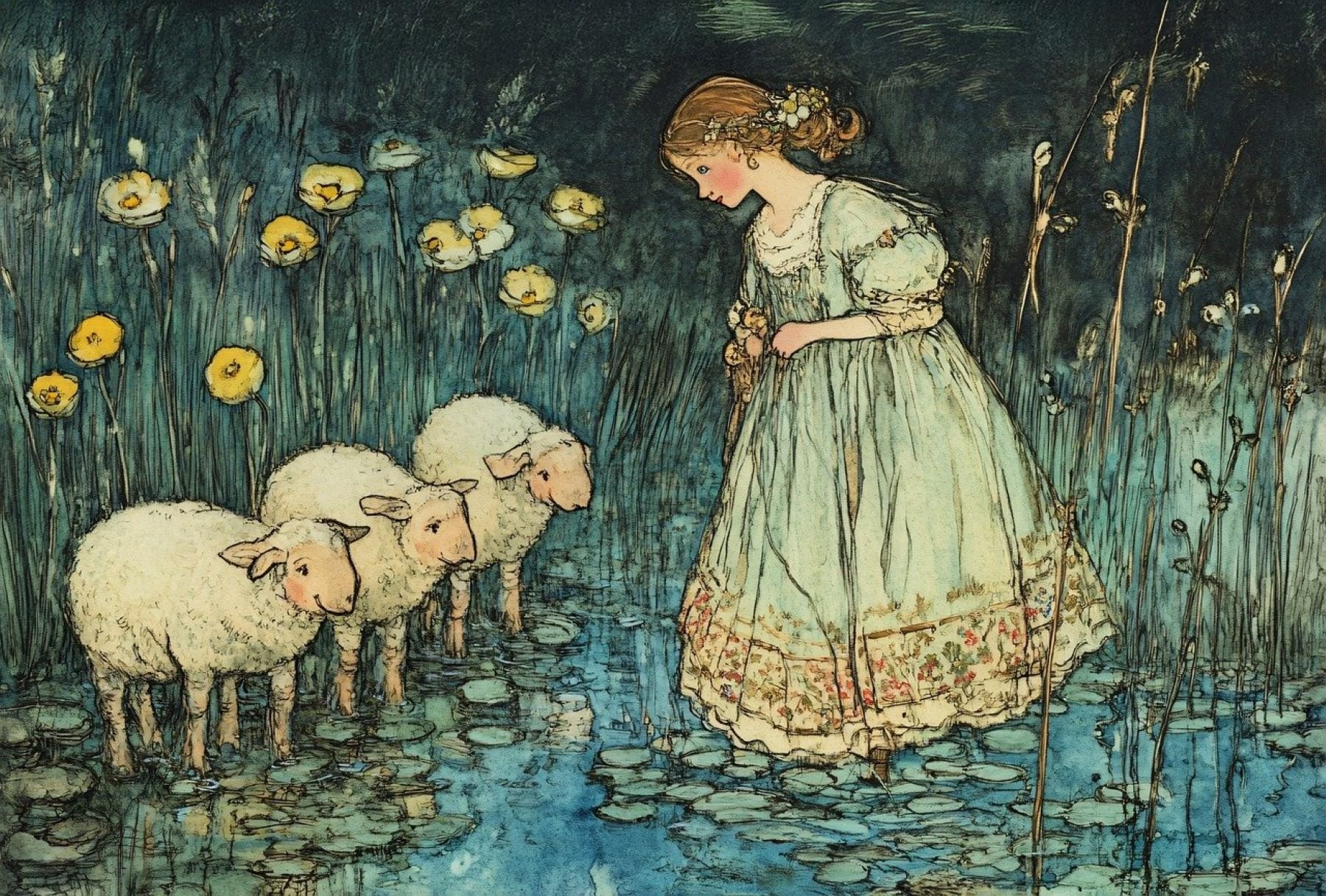 Solve 3 little sheep jigsaw puzzle online with 280 pieces