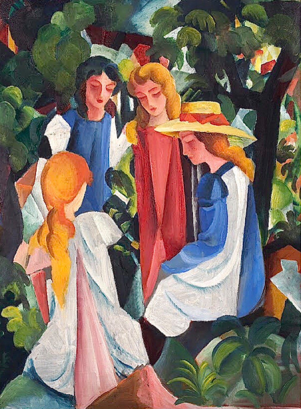 Solve Four Girls, 1912, August Macke (1887-1914) jigsaw puzzle online ...