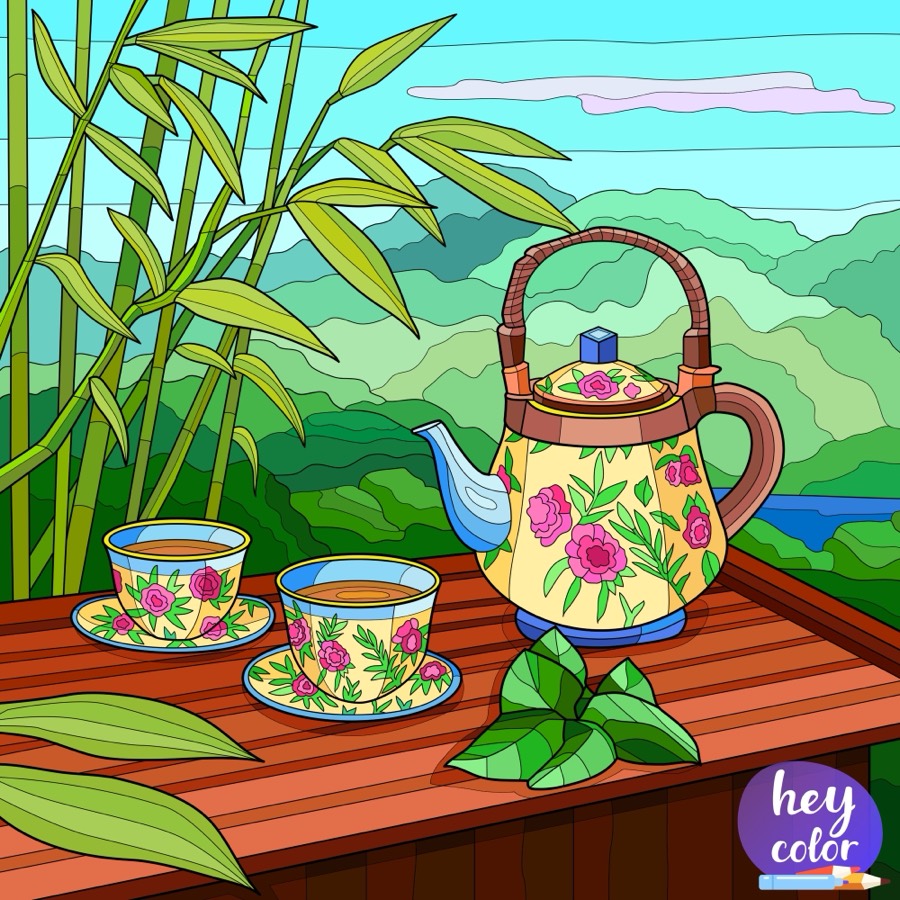 Solve A Peaceful Tea jigsaw puzzle online with 64 pieces