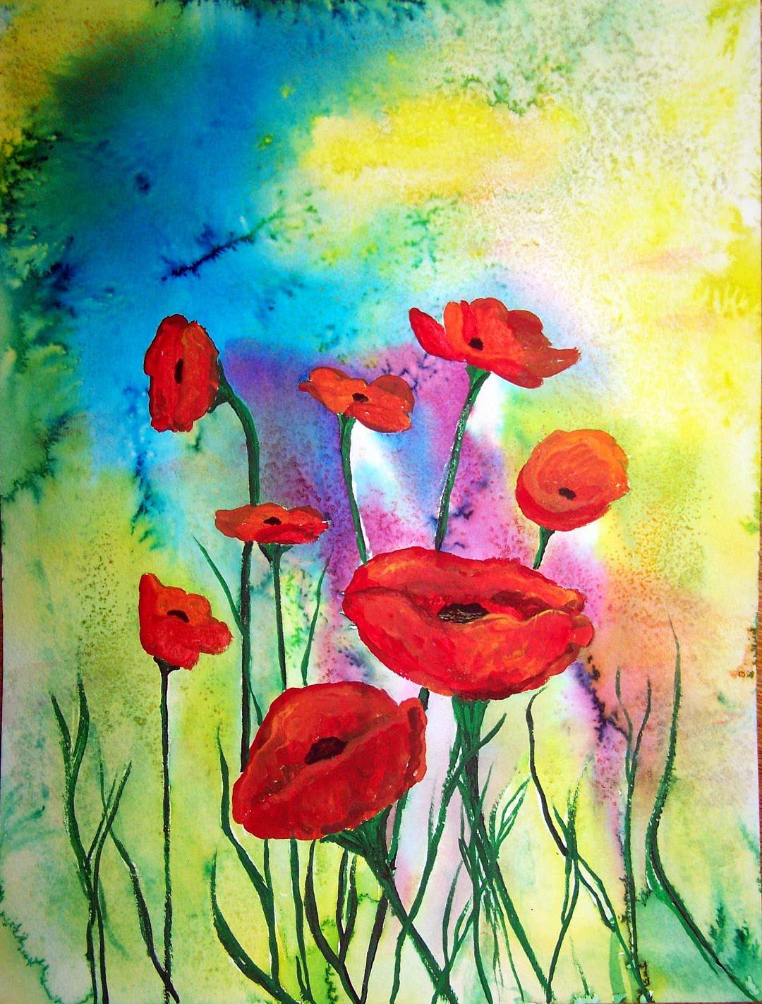 Solve JULIE-TAB - Watercolor Red Flowers jigsaw puzzle online with 300 ...