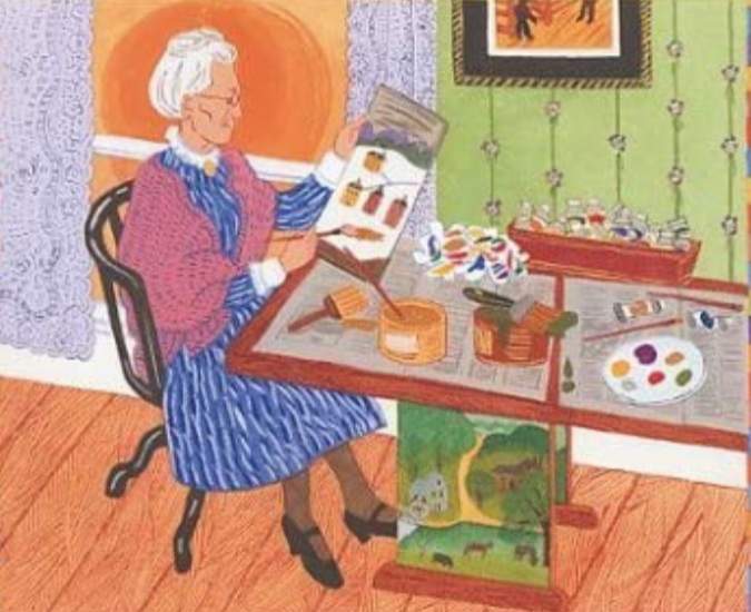 Solve Grandma Moses 04 jigsaw puzzle online with 63 pieces