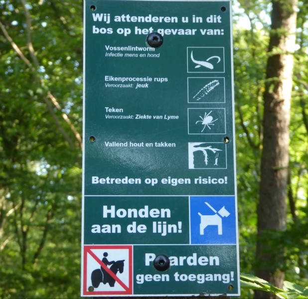 Solve Warning sign, when entering a wood trail in Winterswijk. When I ...