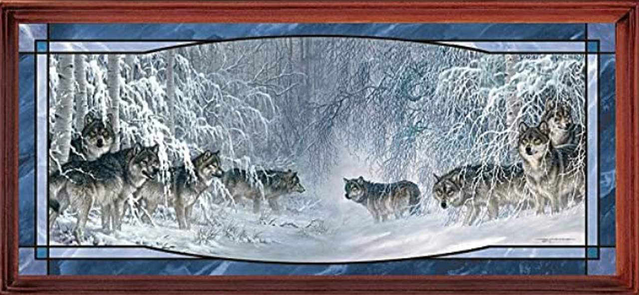 Solve Wolf pack in winter jigsaw puzzle online with 50 pieces
