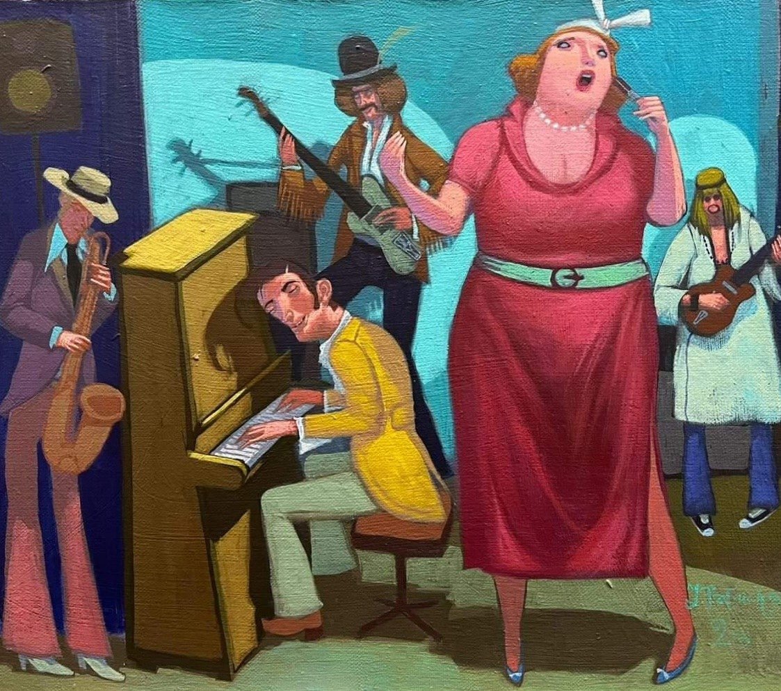 Solve Jacek Palucha Artwork - 'Jazz Lady' jigsaw puzzle online with 195 ...