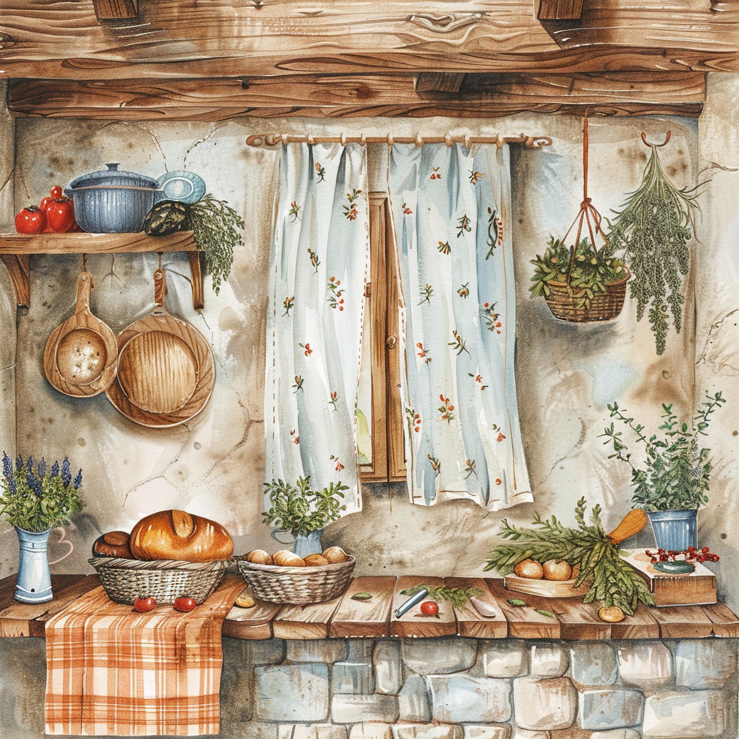 Solve Rustic Farmhouse Kitchen jigsaw puzzle online with 100 pieces