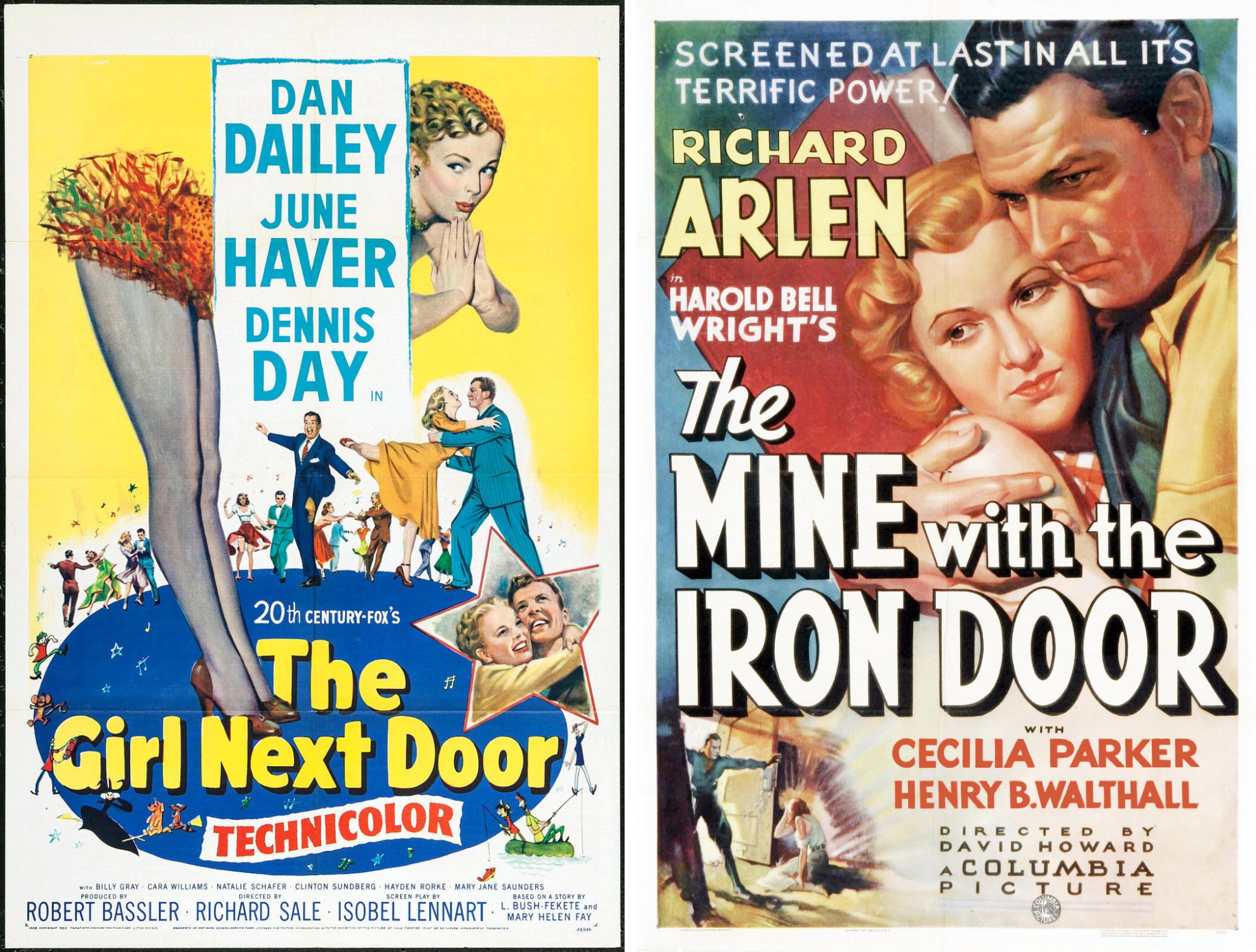 Solve The Girl Next Door ~ 1953 and The Mine with the Iron door ~ 1936 jigsaw puzzle online with ...