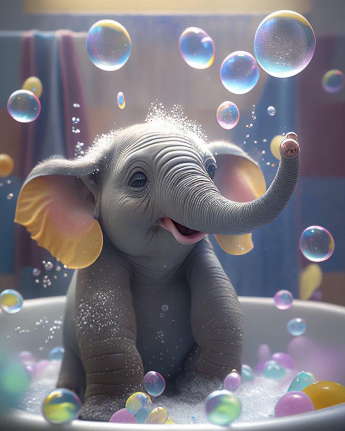 Solve Playing In Bubbles jigsaw puzzle online with 154 pieces