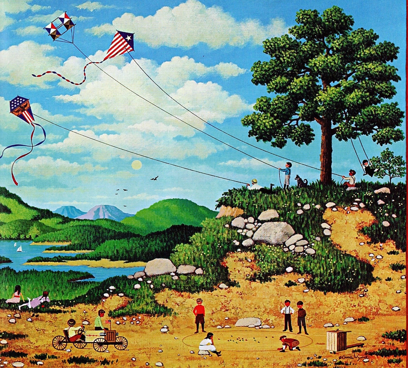 Solve Fun on a Windy Day {Charles Wysocki} jigsaw puzzle online with ...