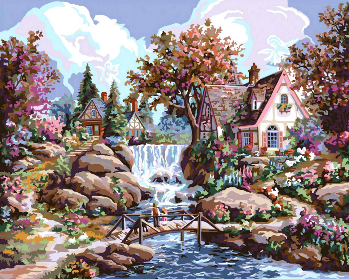 Solve Paint By Numbers Cottage #3 jigsaw puzzle online with 80 pieces