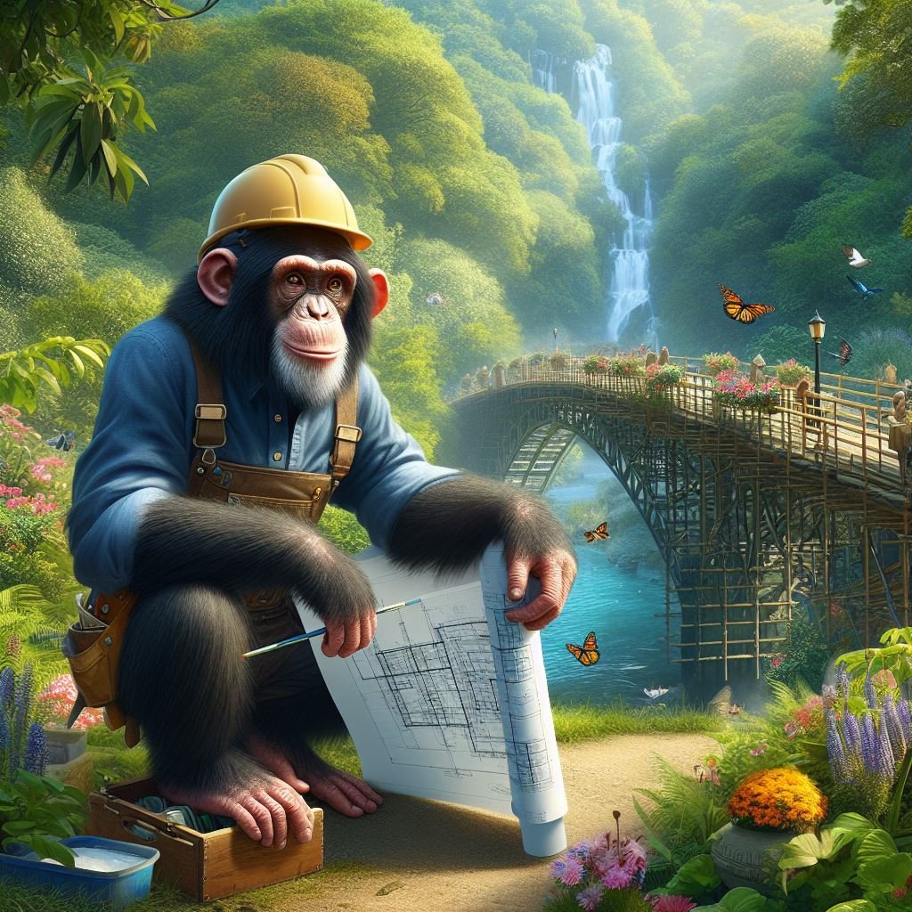 Solve Chimpanzee jigsaw puzzle online with 100 pieces