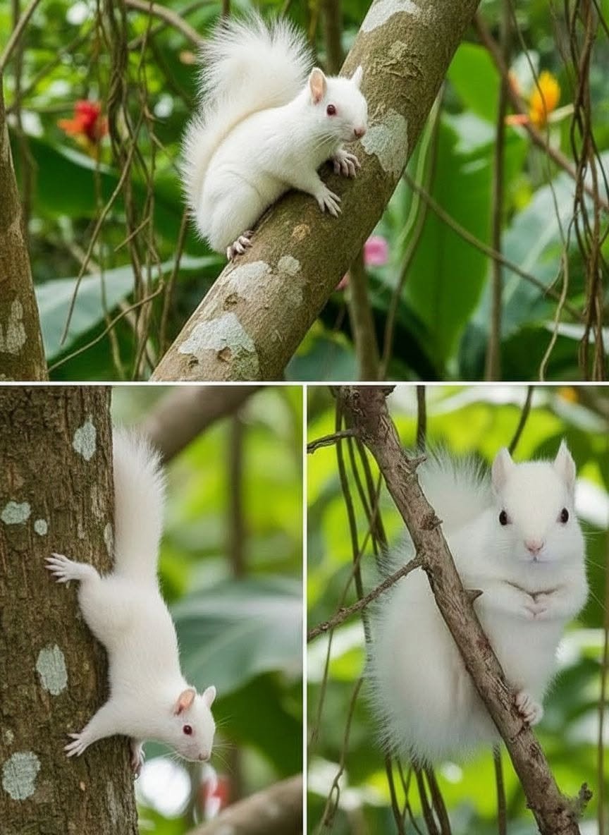 Solve white squirrels jigsaw puzzle online with 165 pieces
