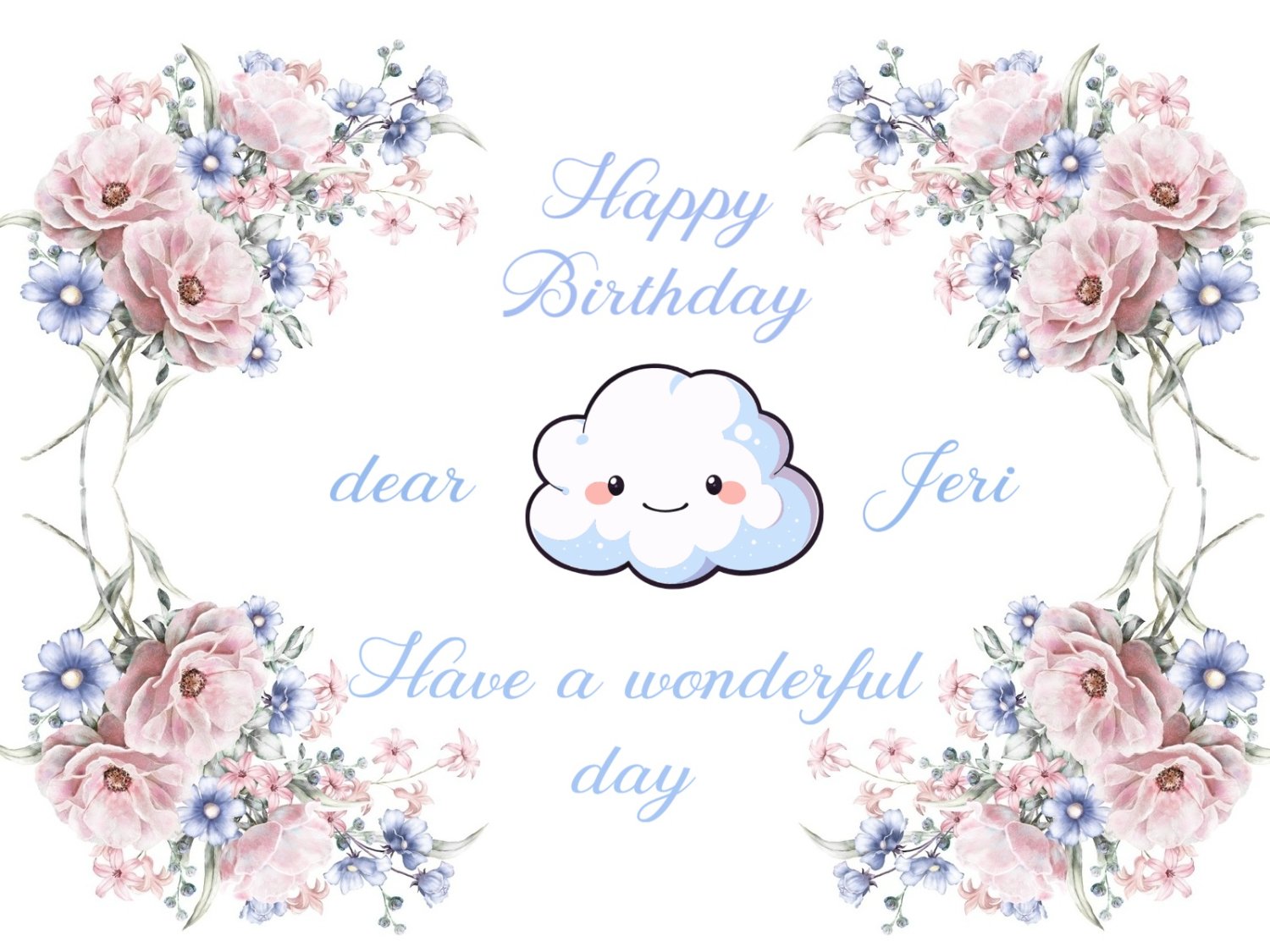 Solve Happy Birthday dear Jeri (jbu) jigsaw puzzle online with 12 pieces