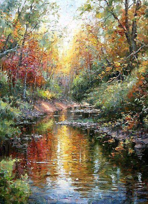 Solve Autumn river reflection jigsaw puzzle online with 70 pieces