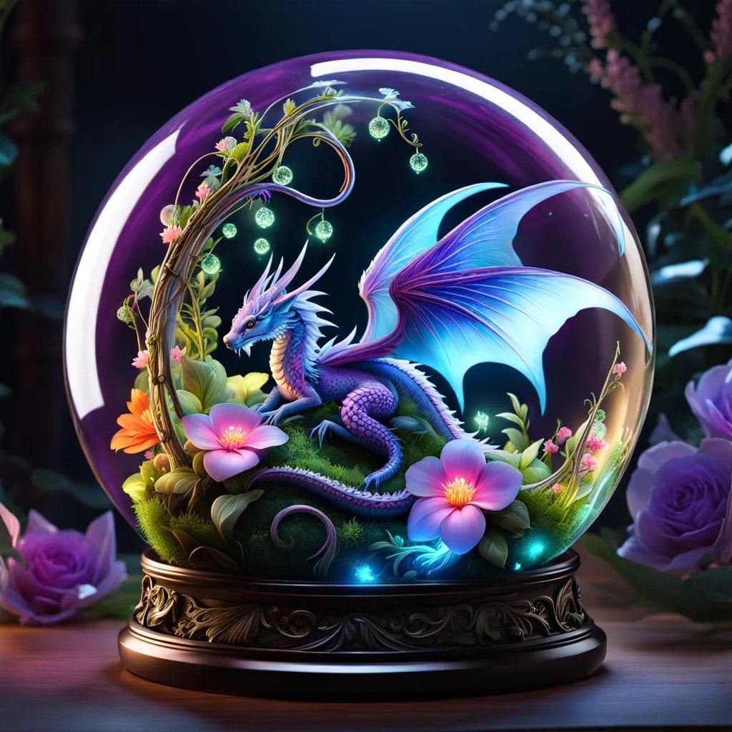 Solve A Lovely Trapped Dragon jigsaw puzzle online with 9 pieces